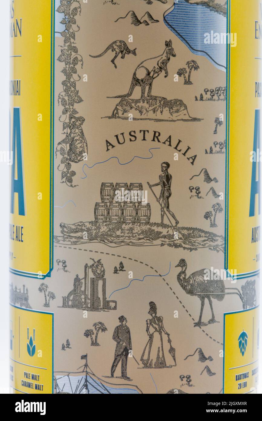 Kyiv, Ukraine - April 24, 2021: Volfas Engelman APA Australian Pale Ale ...