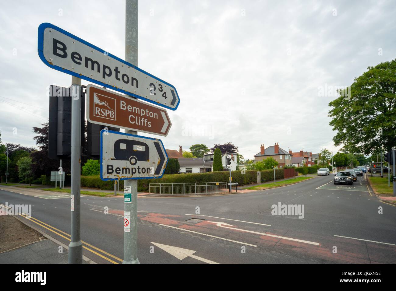 Signage to Bempton, RSPB Bempton Cliffs and Bempton Caravan Park ...