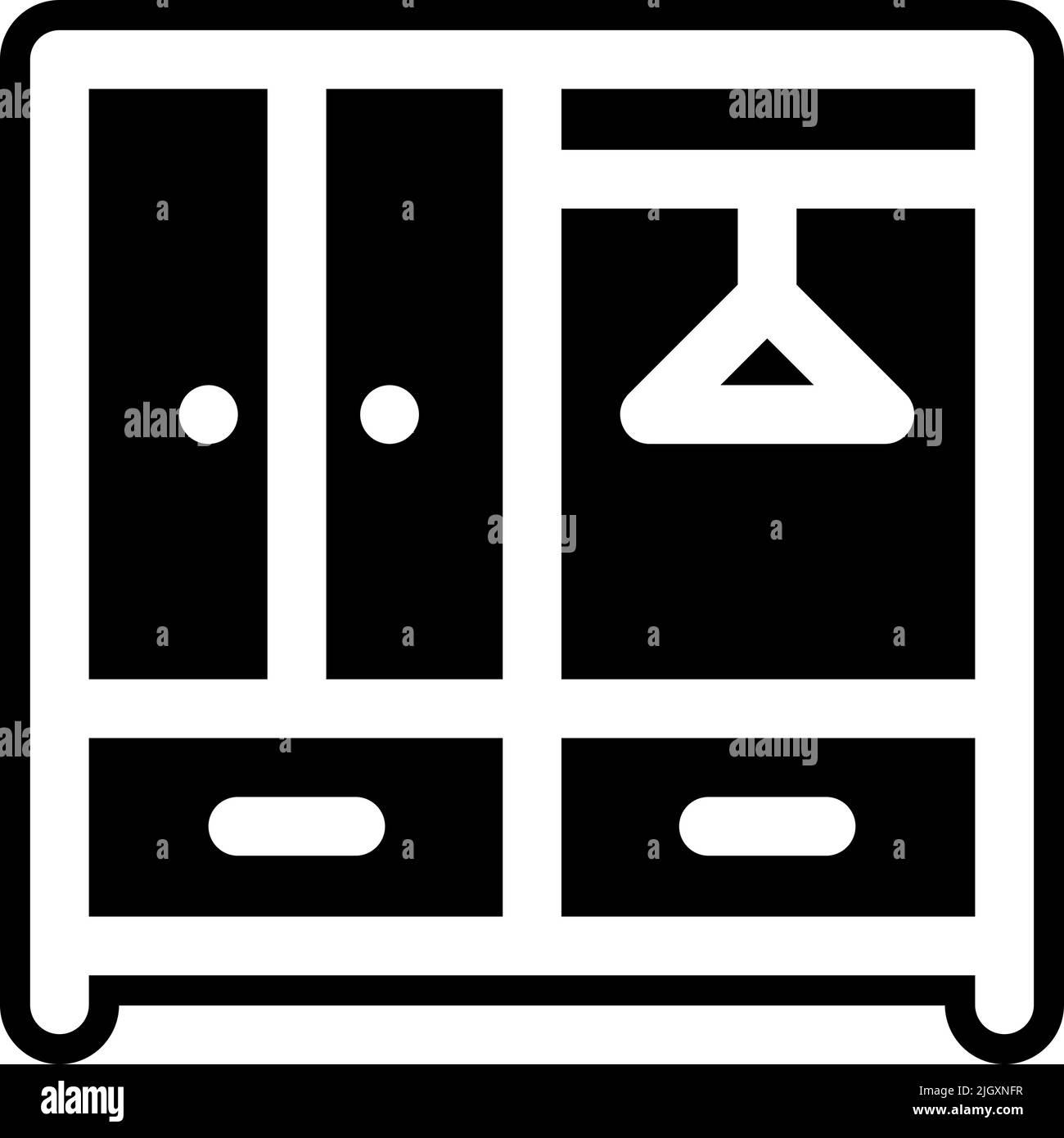 Modern closet with black wardrobe Black and White Stock Photos & Images ...