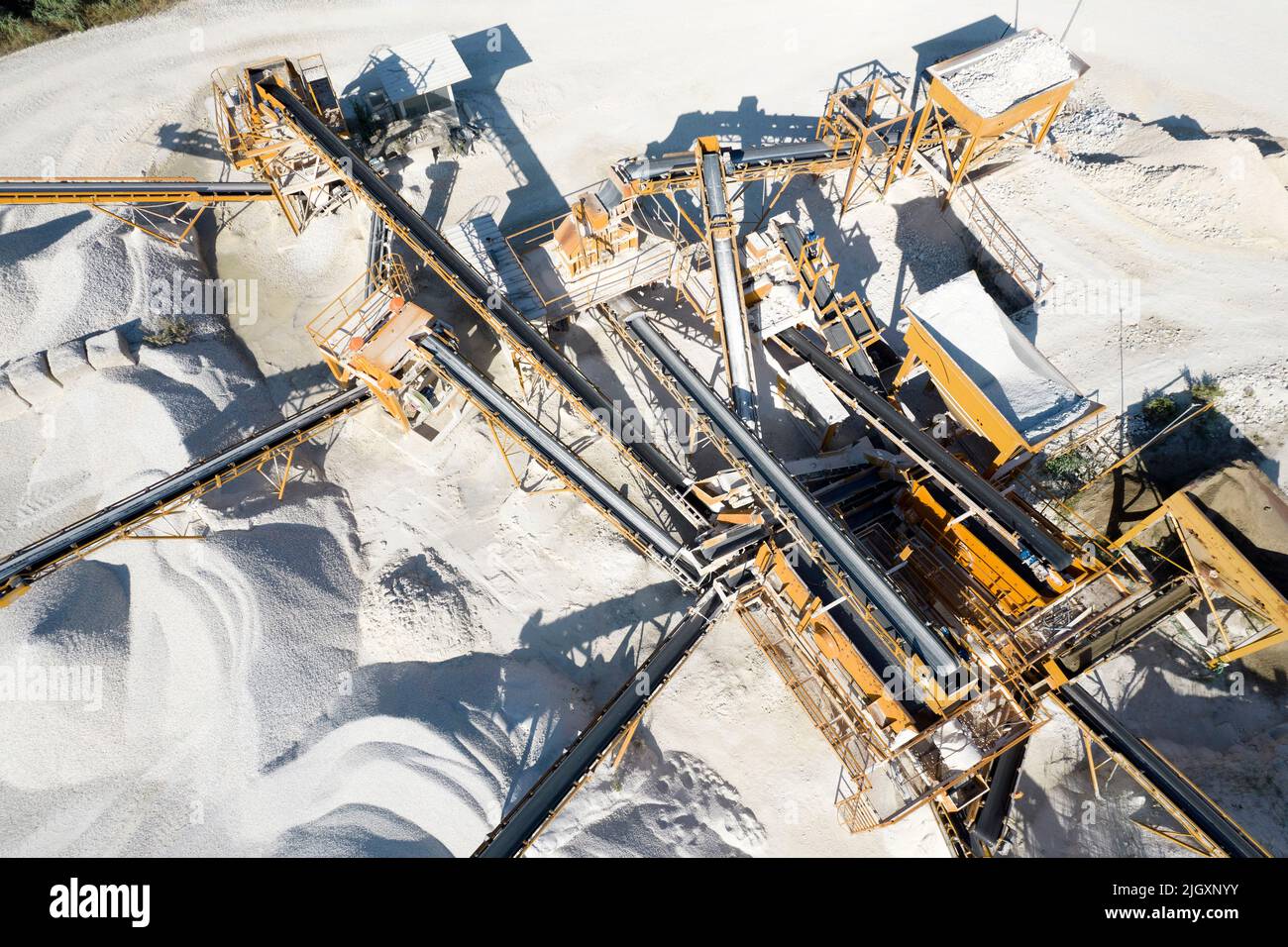 Aerial view of a stone factory intended for the construction market ...