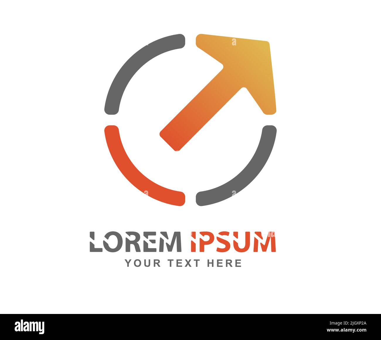 Abstract circular logo with an arrow. Vector template for a logo, brand ...