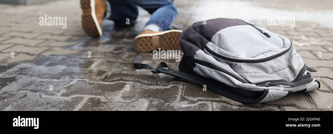 Person falling ground hi-res stock photography and images - Alamy