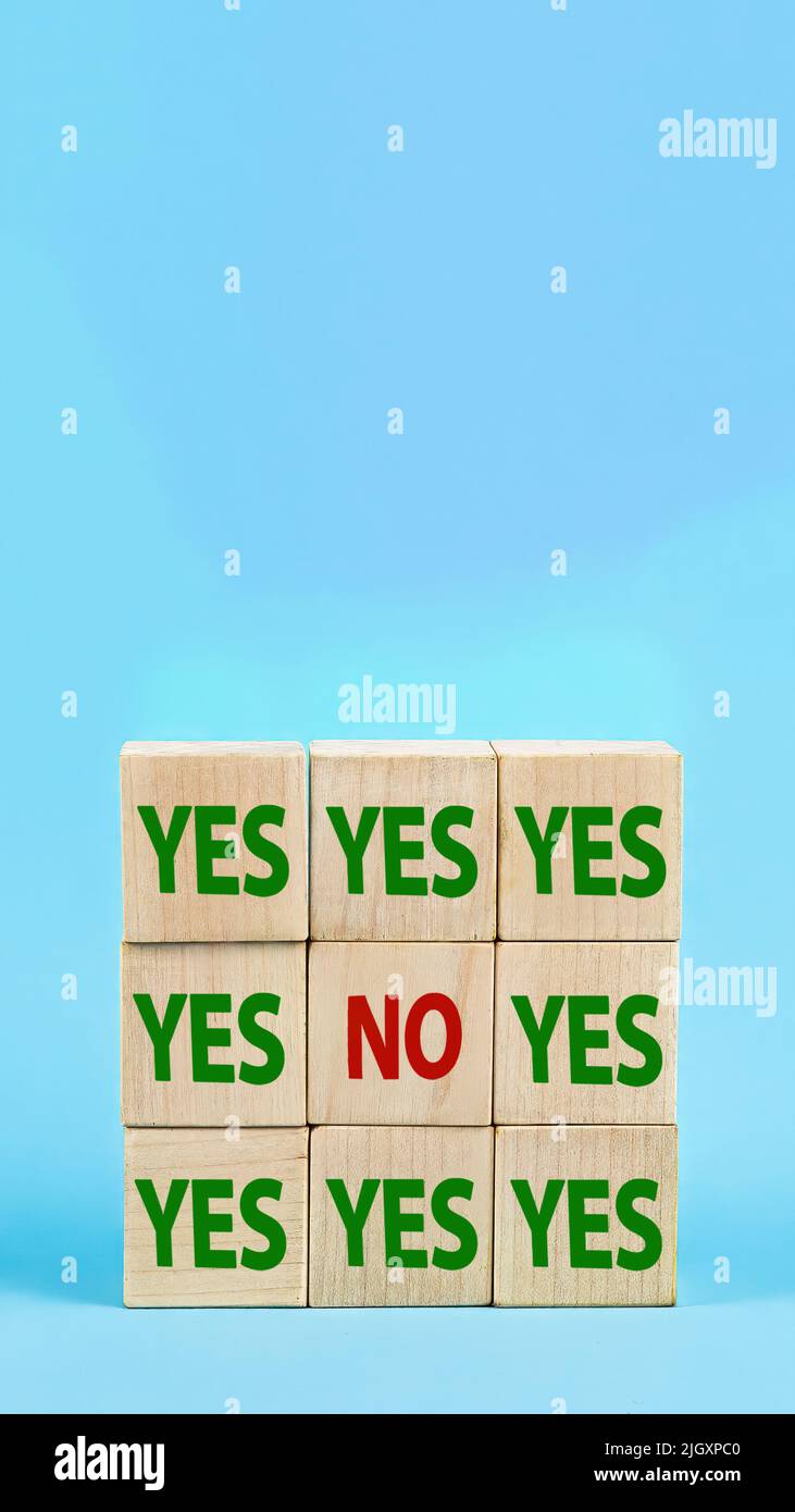 Yes or no decision. Resistance to change concept. Memo sticks with ...