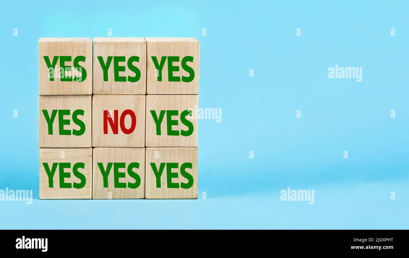 Yes or no decision. Resistance to change concept. Memo sticks with ...