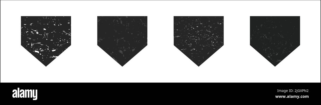 Baseball Home Plate Textured. Vector Template Design. Silhouette ...