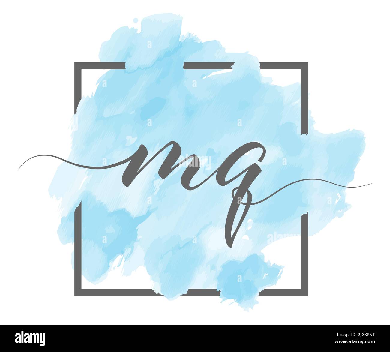 Calligraphic lowercase letters M and Q are written in a solid line on a ...