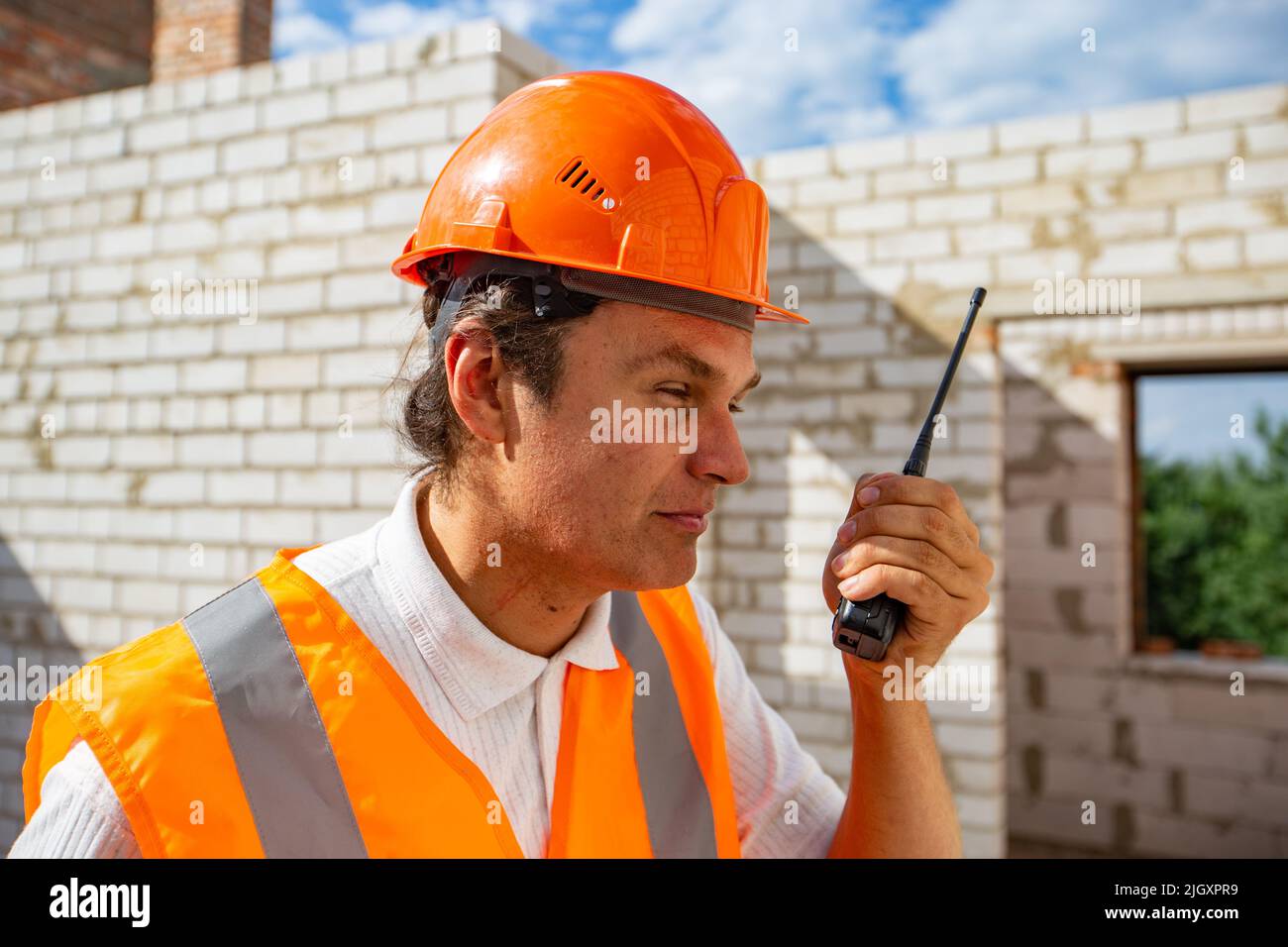 Industrial worker on radio hi-res stock photography and images - Alamy