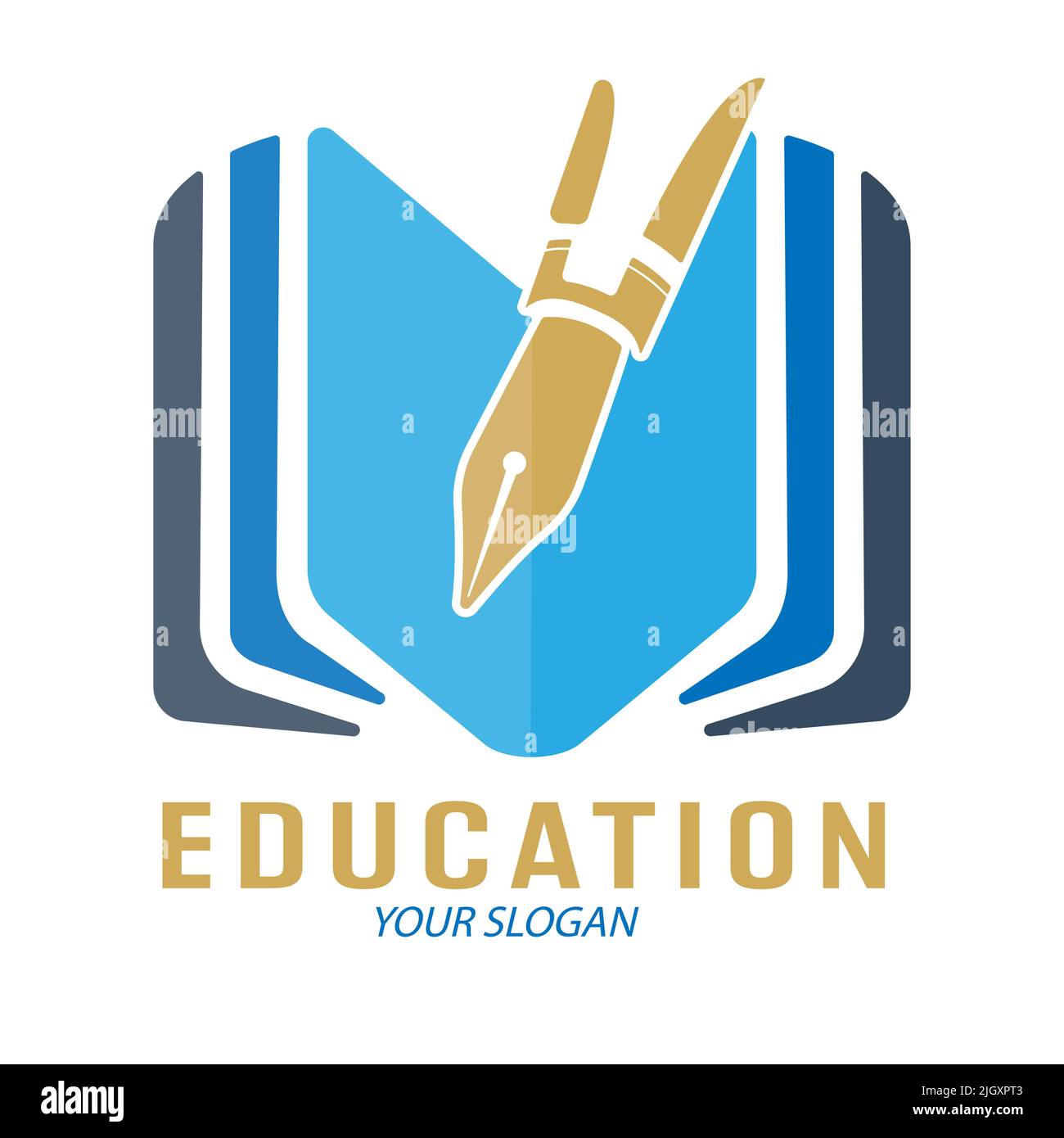 Education logo. An open book. Vector illustration for websites ...