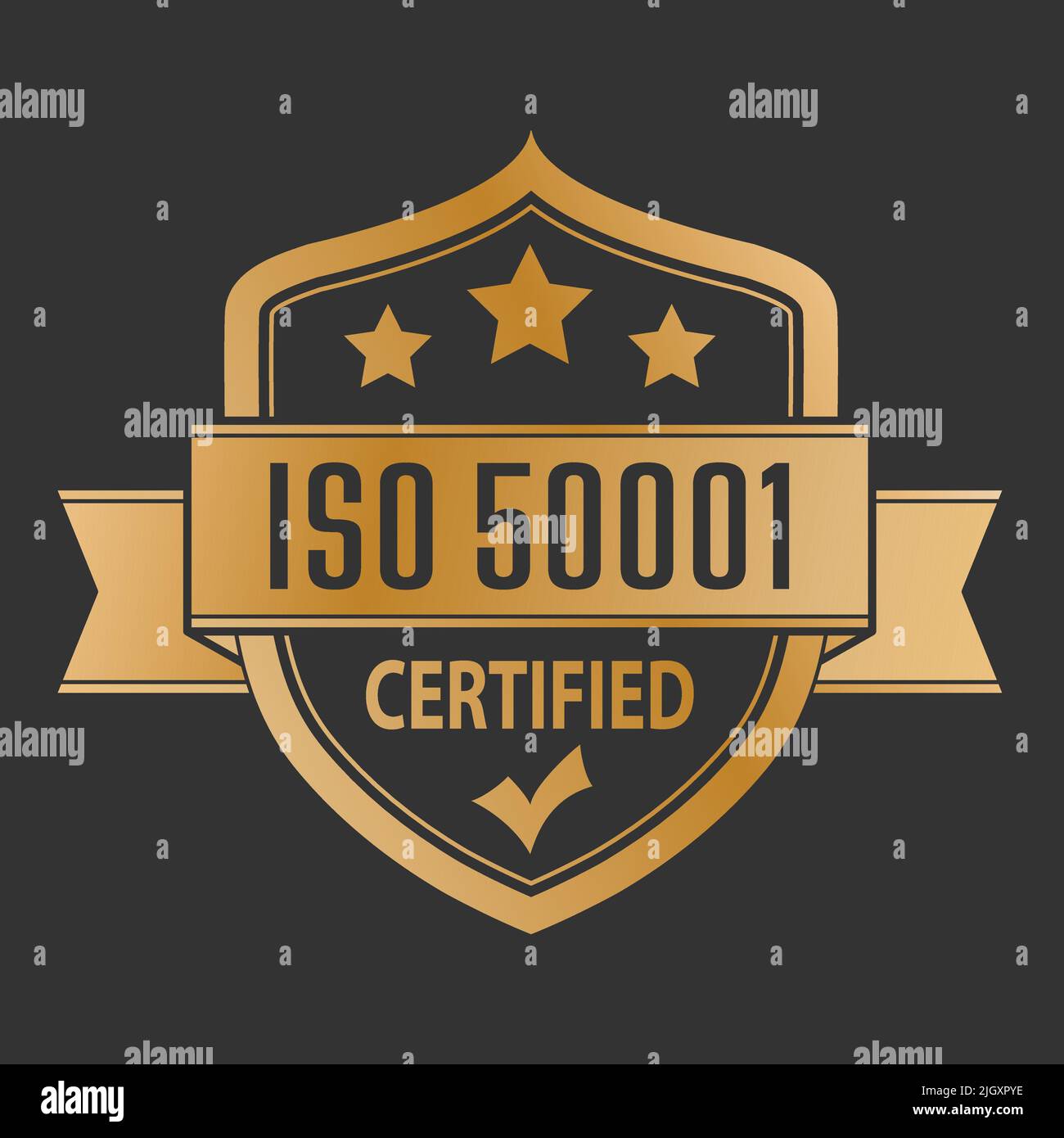 ISO 50001. The logo of standardization for websites, applications and ...