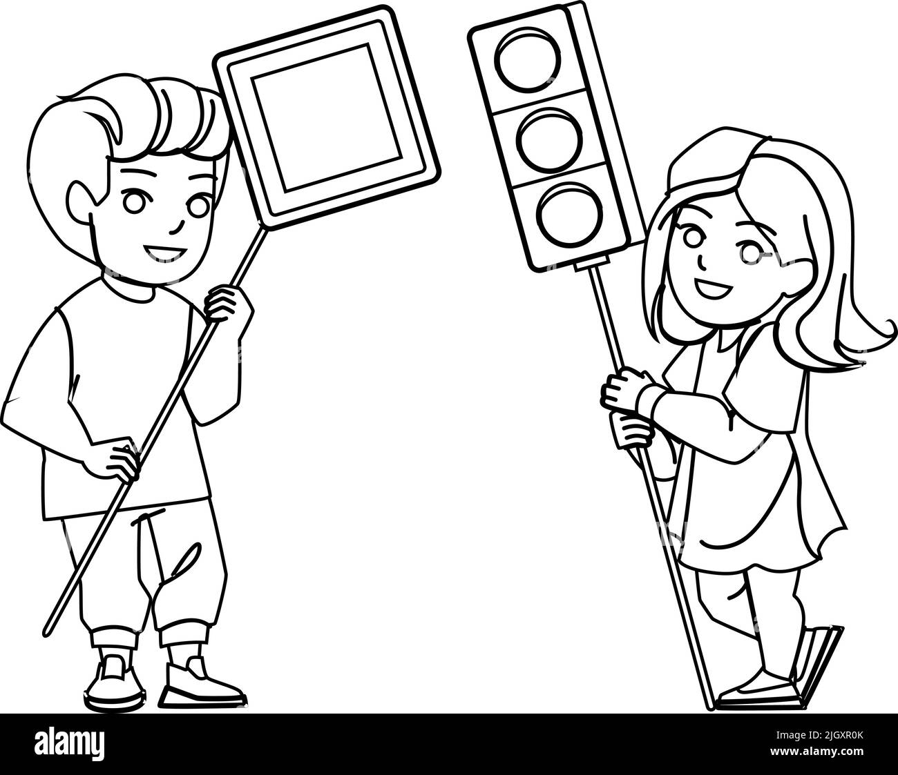 kid road safety vector Stock Vector Image & Art - Alamy