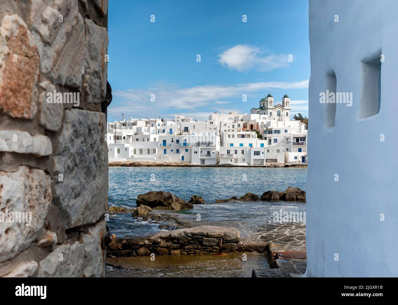 Village of Naoussa, in Paros Stock Photo - Alamy