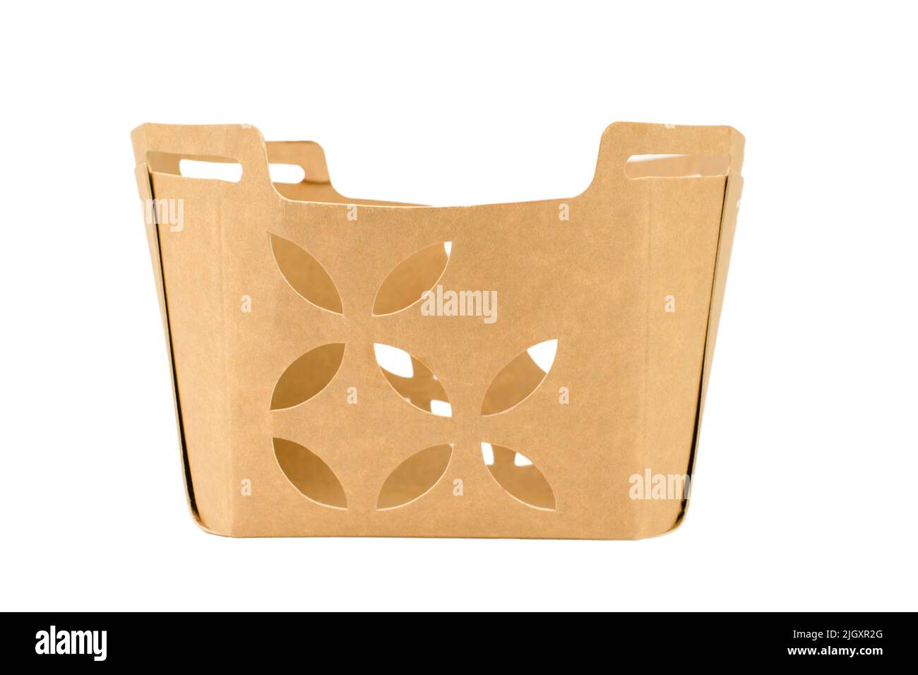 Empty cardboard fruit box isolated on white background Stock Photo - Alamy