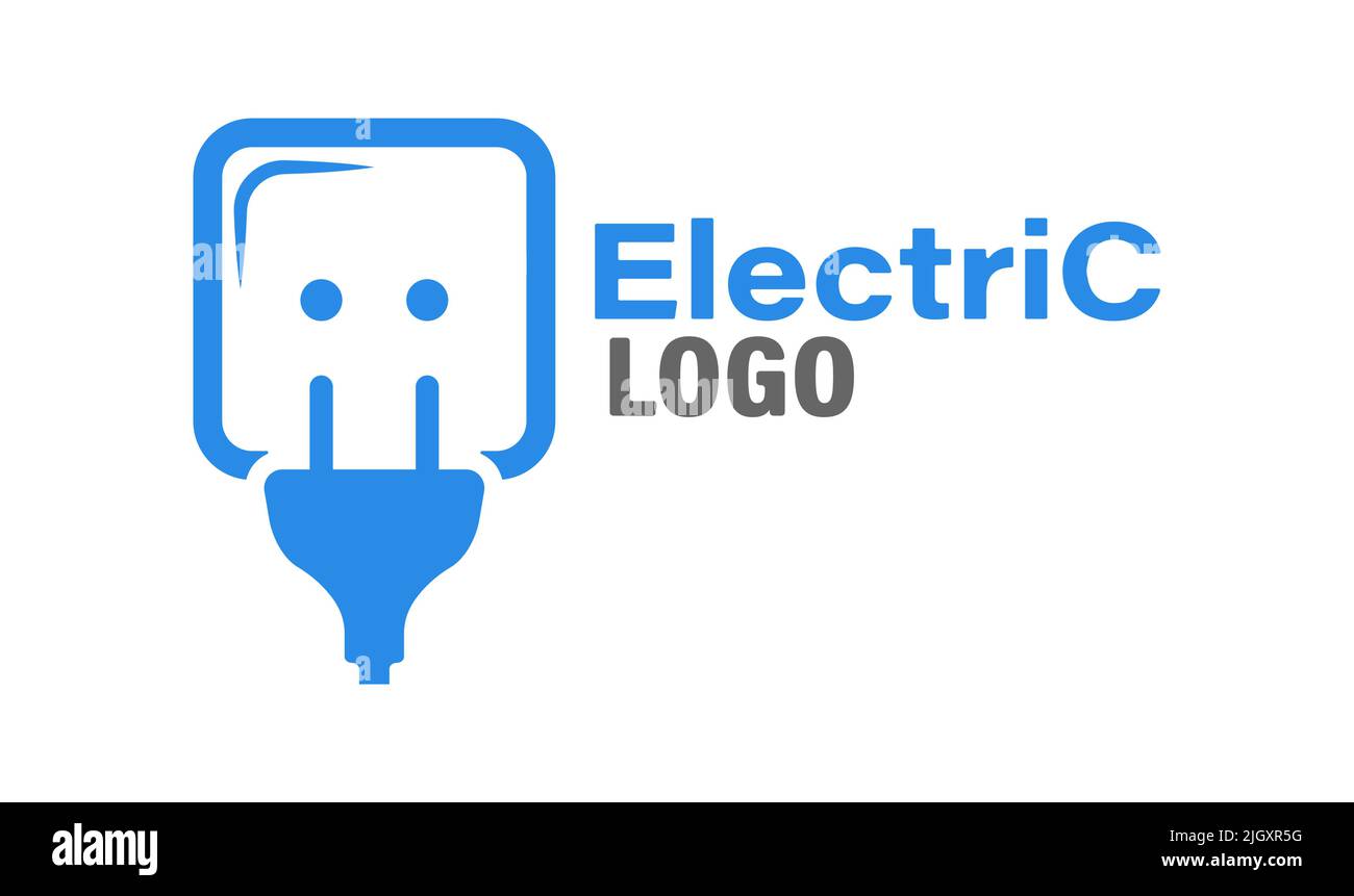 Electricity. Logo template with electrical plug and socket. Vector ...