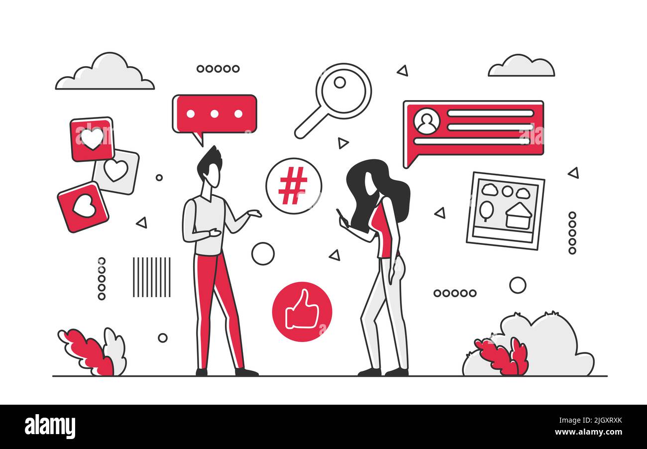 Social media content sharing and appreciation. Like notification and ...