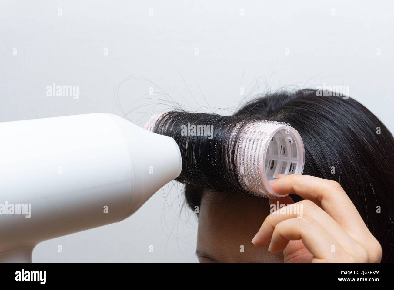 hair rolls for beauty products on a white background Stock Photo - Alamy