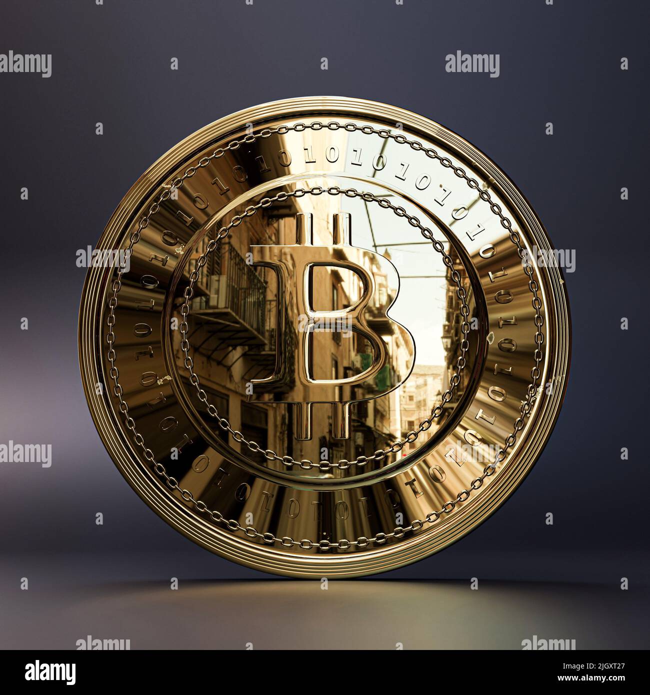 bitcoin isolated on black background 3d illustration Stock Photo - Alamy