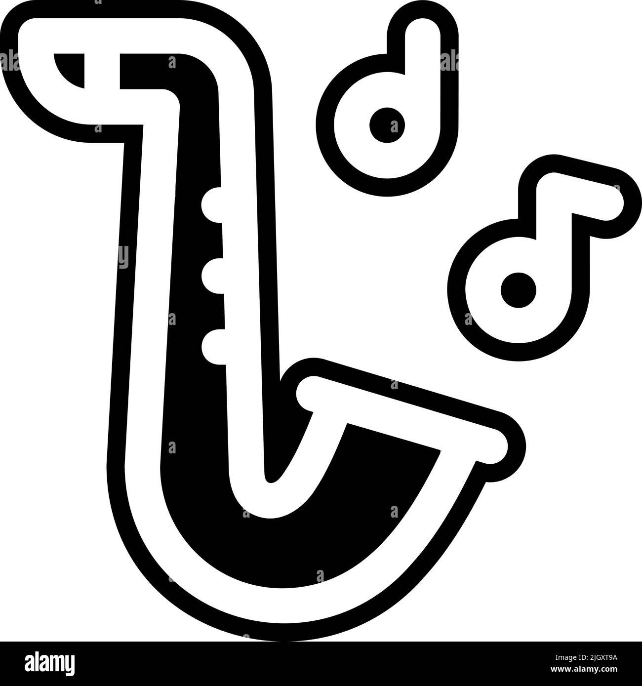Saxophone line icon simple Stock Vector Images - Alamy