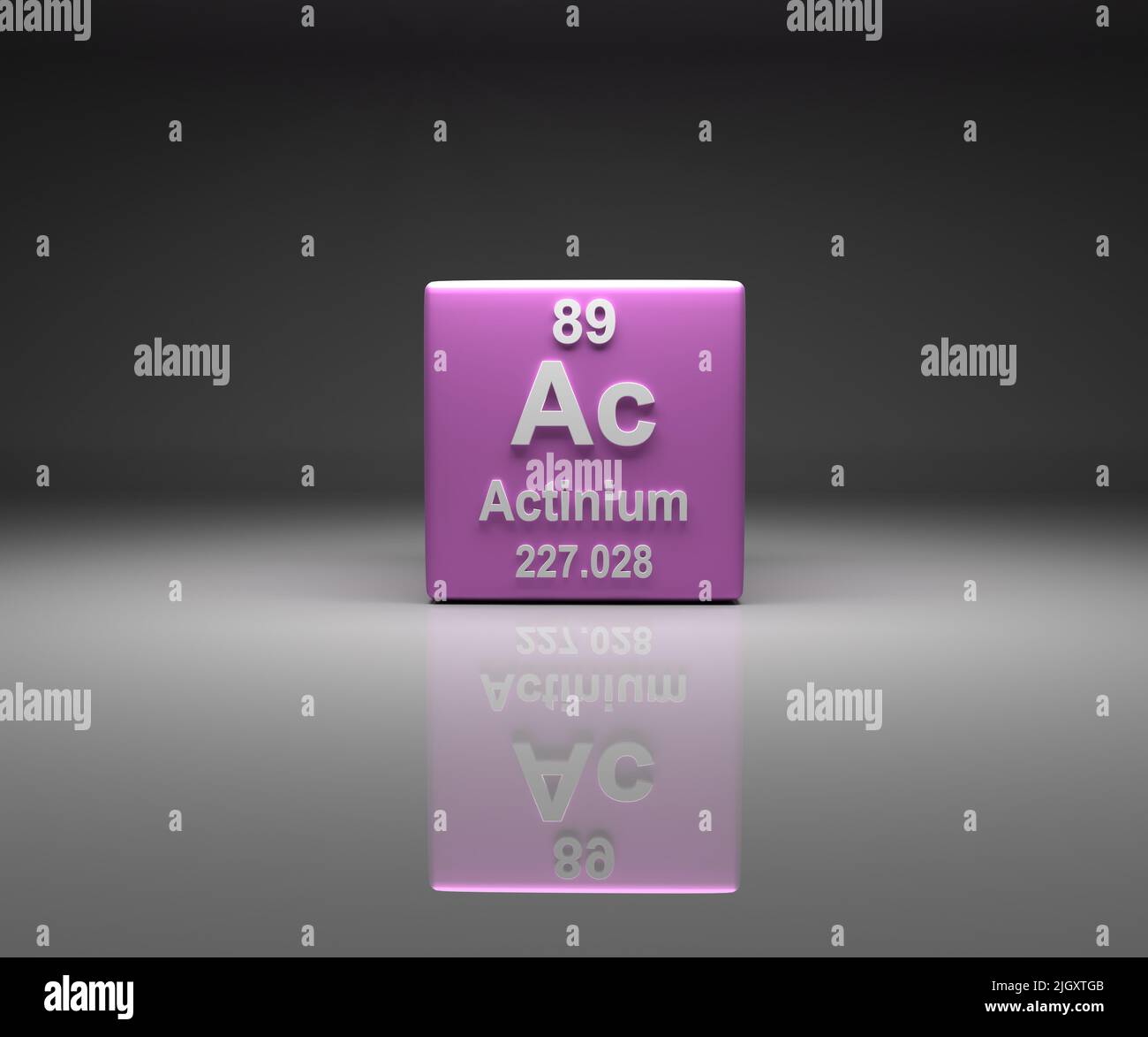 Cube with Actinium number 89 periodic table, 3d rendering Stock Photo ...