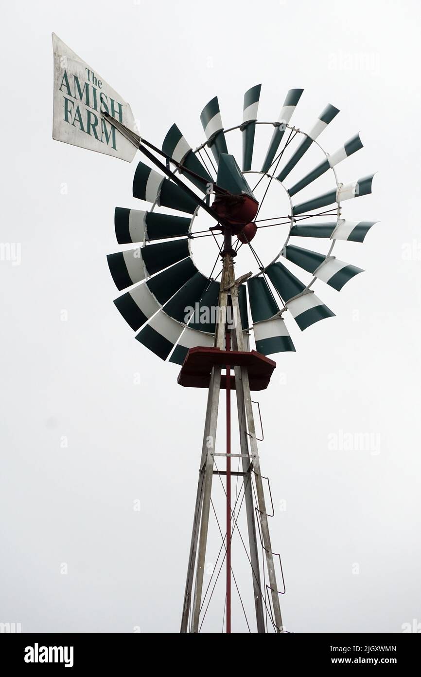 wind wheel, Amish farn, Lancaster, Pennsylvania, USA, North America ...