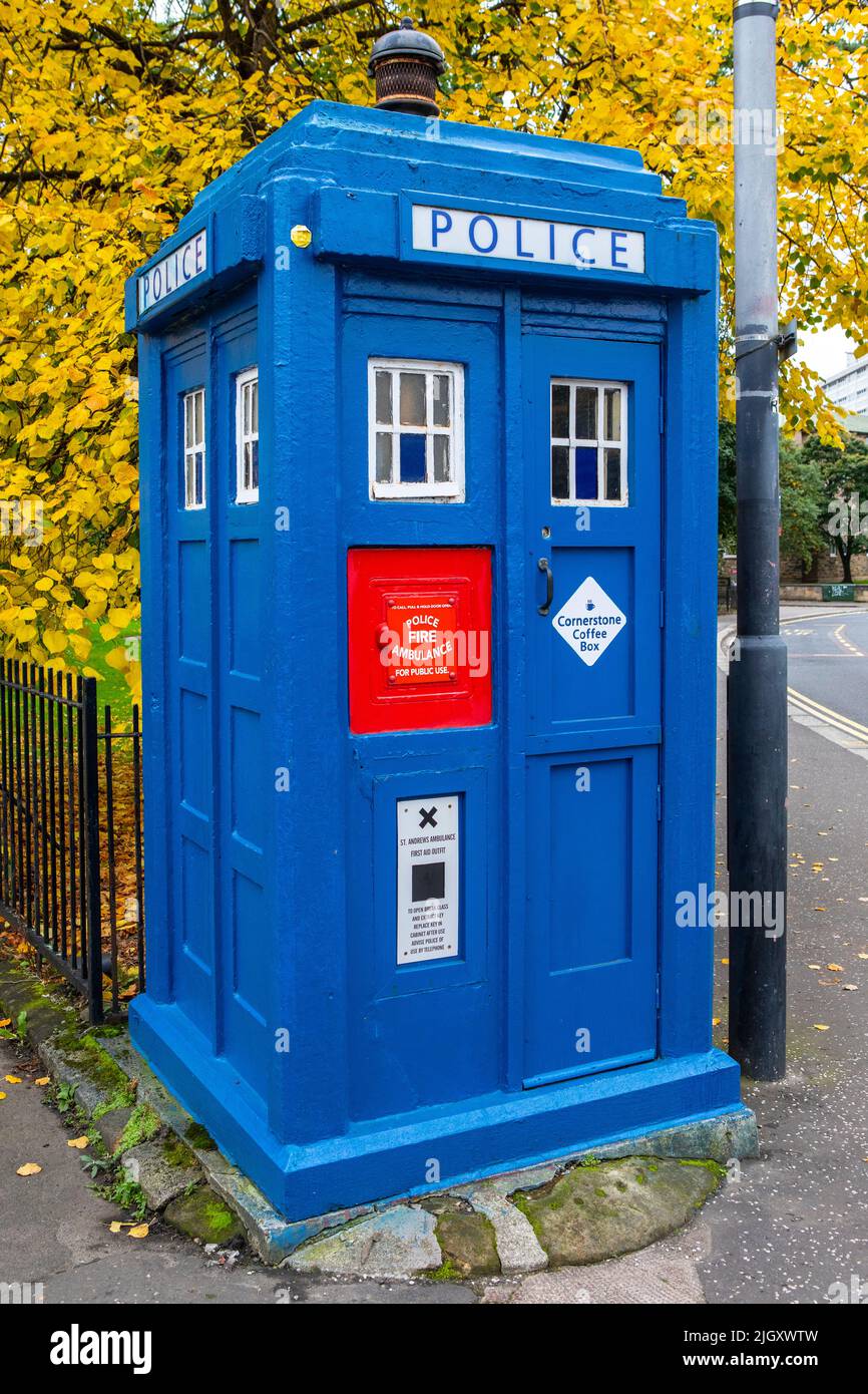 Glasgow, Scotland - October 12th 2021: A vintage Police Box on ...