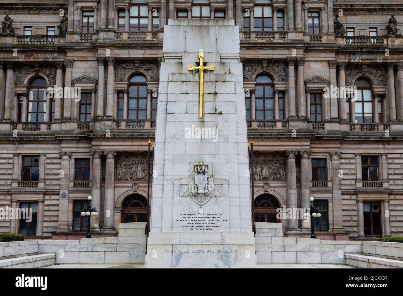 Glasgow, Scotland - October 12th 2021: View of the Glasgow Cenotaph ...
