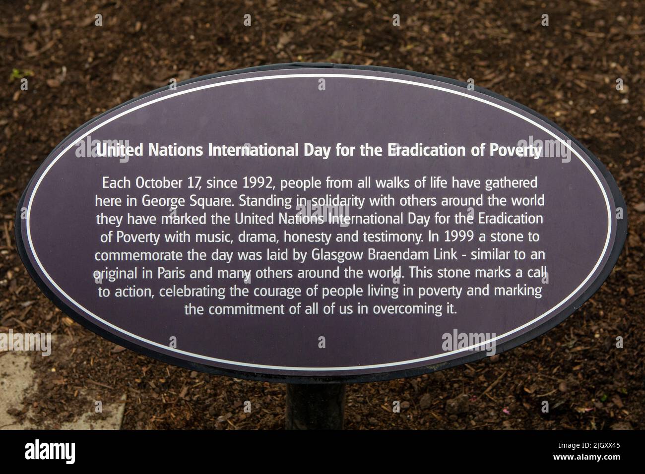 Glasgow, Scotland - October 12th 2021: A plaque on George Square in ...