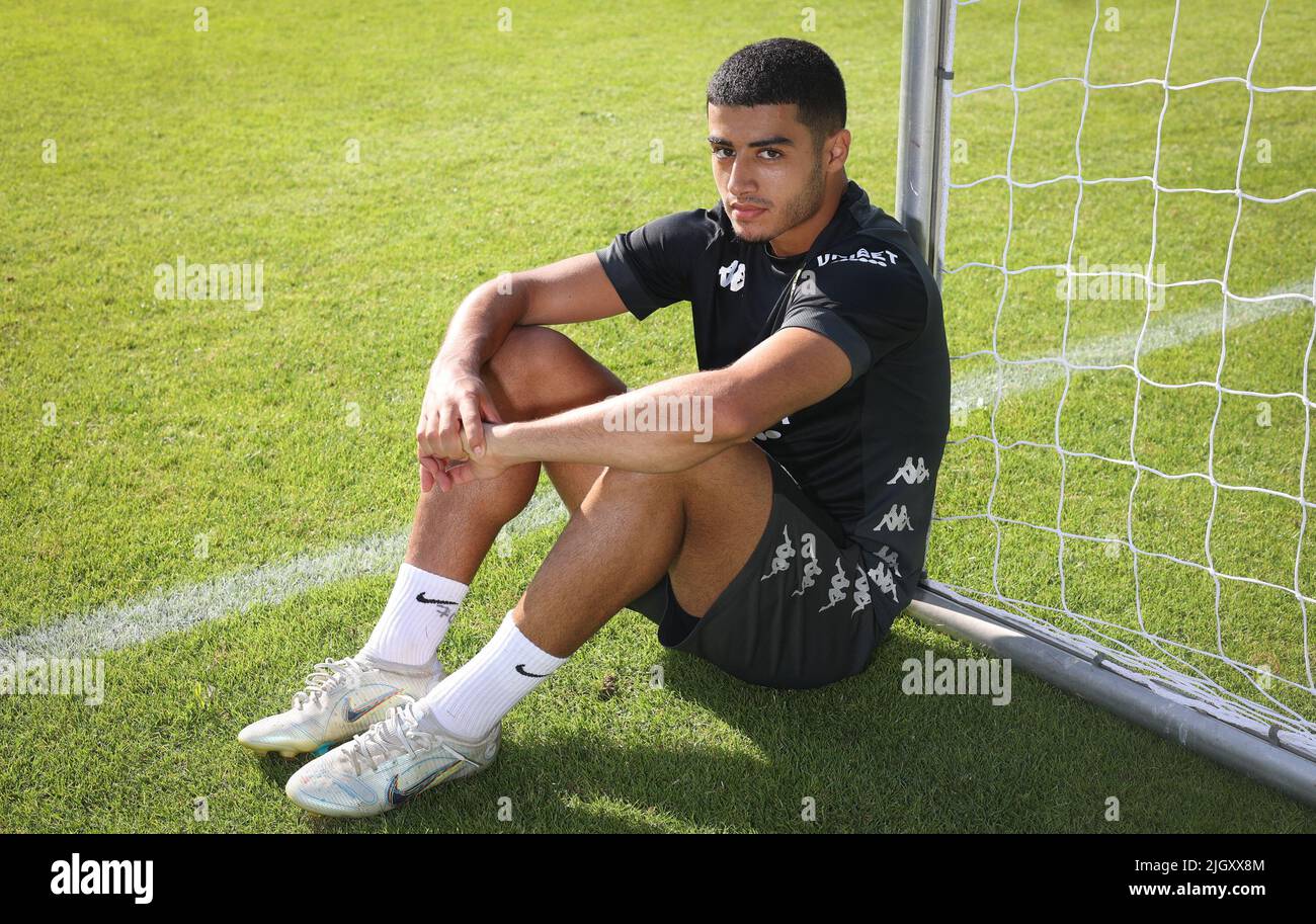 Charleroi's Anass Zaroury poses for the photographer after a training ...