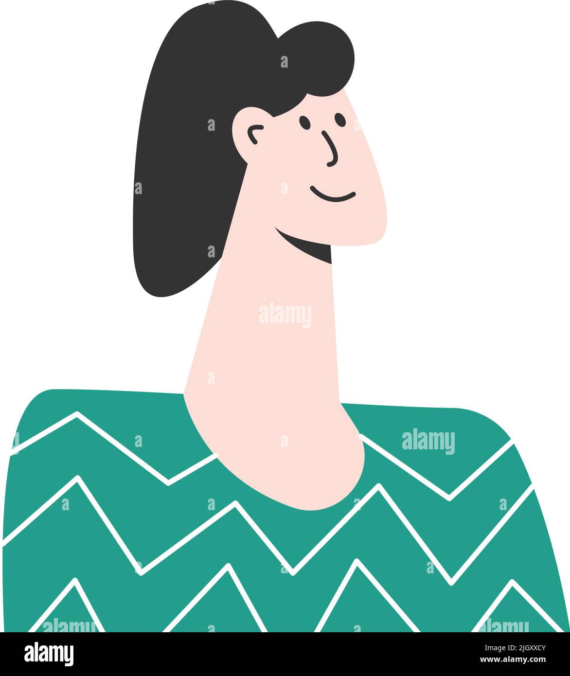 Modern vector illustration portrait one woman trendy flat character ...
