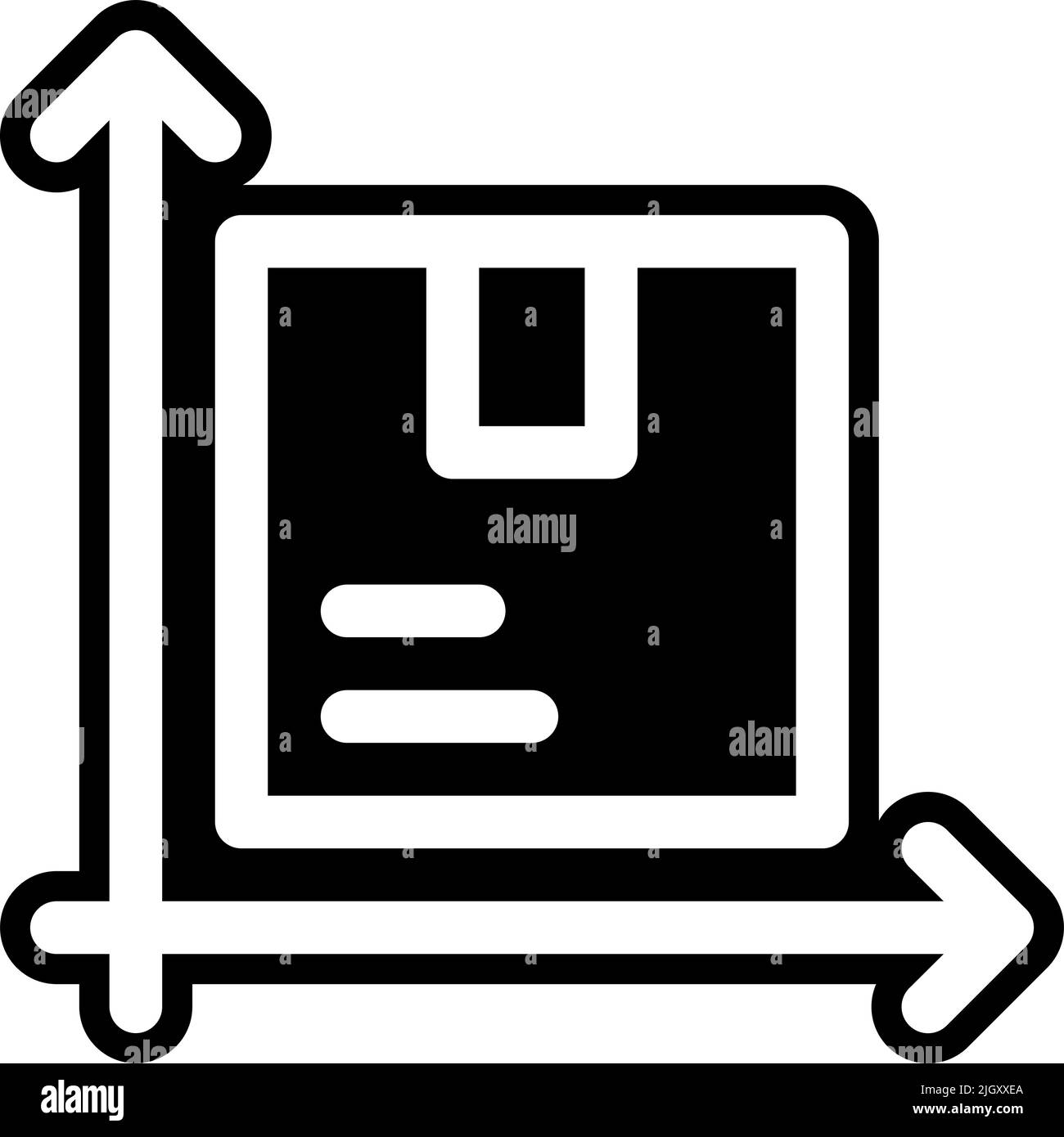 Logistics and deliveries dimensions icon Stock Vector Image & Art - Alamy