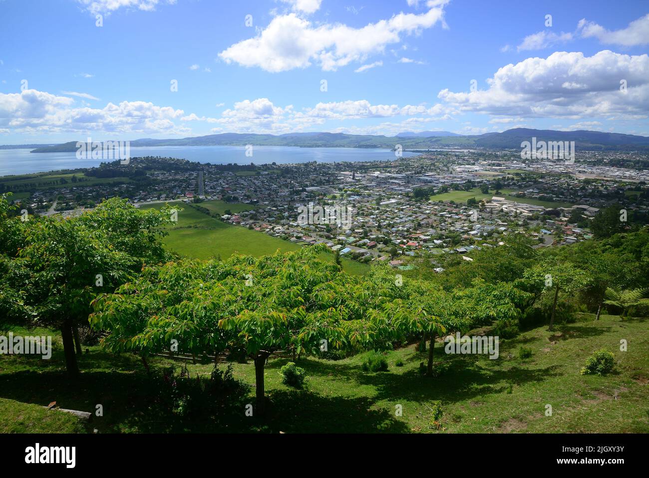 The Kiwi town of Rotorua, in the geothermal region of New Zealand's ...