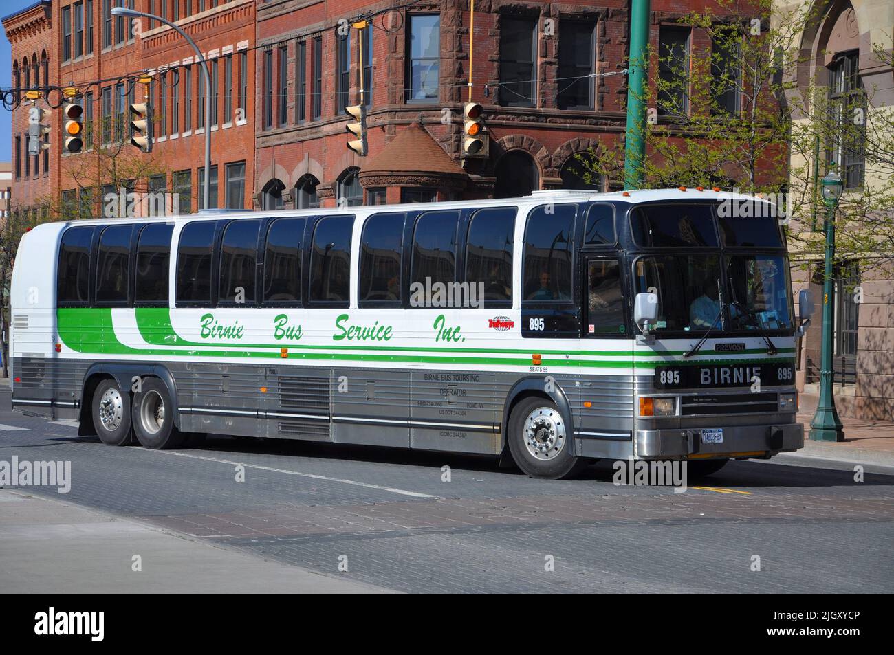 Birnie Coach Bus in downtown Syracuse, New York State NY, USA. Birnie ...