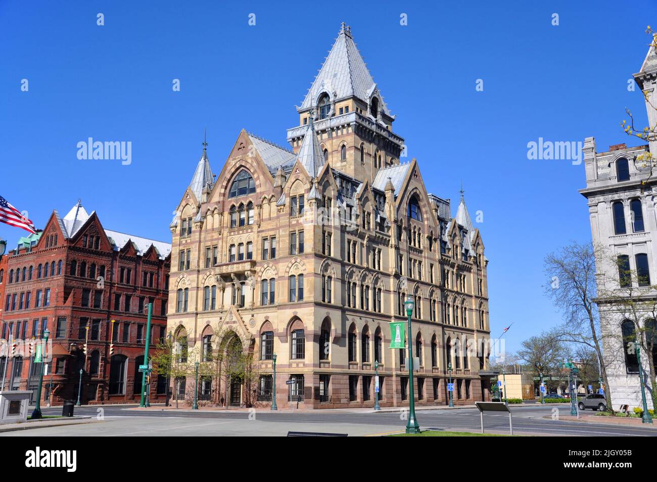 Syracuse Savings Bank Building was built in 1876 with Gothic style at ...