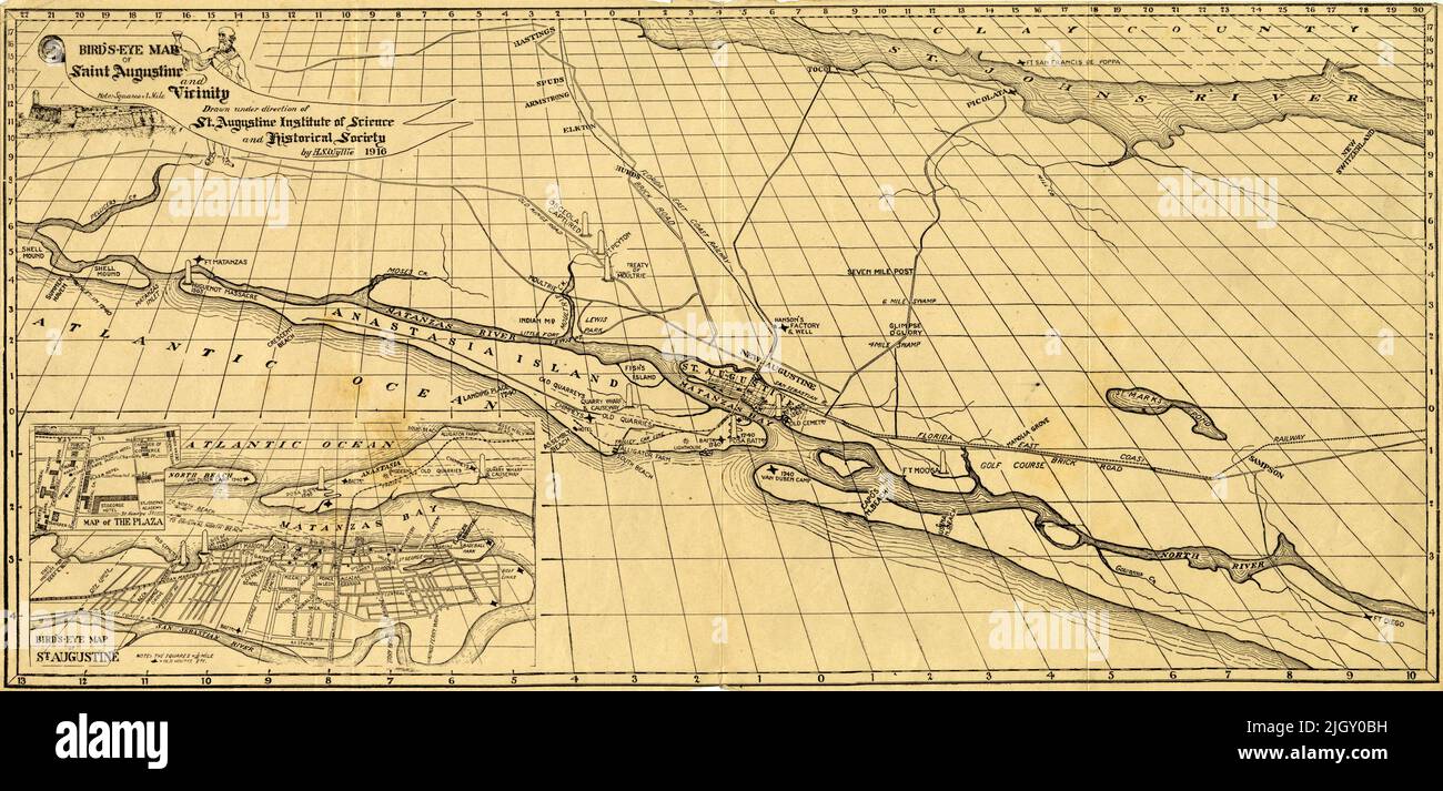 St augustine florida map hi-res stock photography and images - Alamy