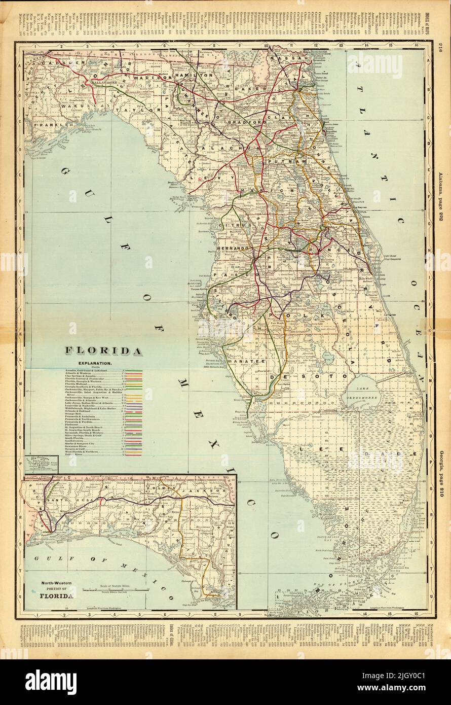 Historic florida map hi-res stock photography and images - Alamy