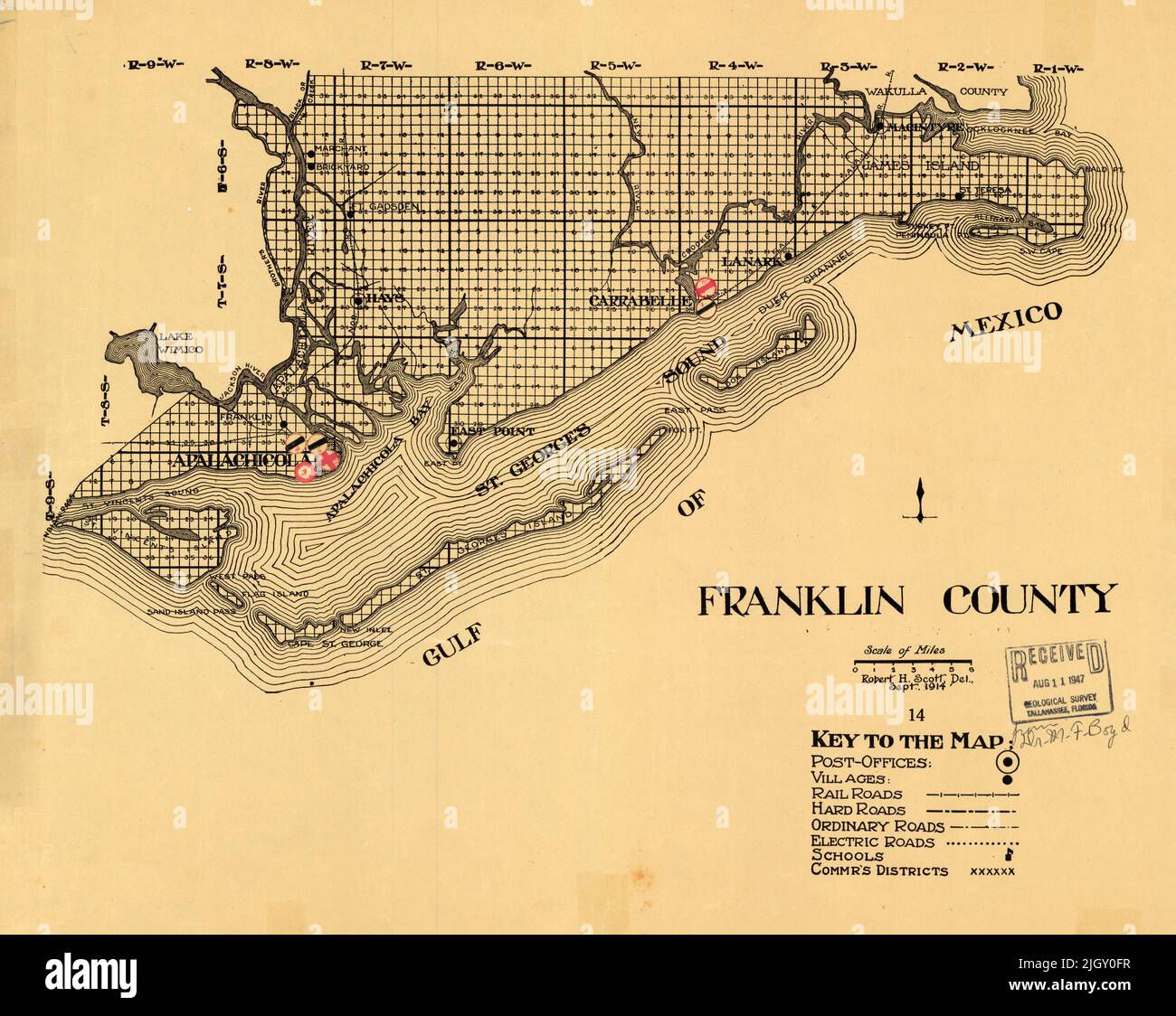 Map of Franklin County, 1914 Stock Photo - Alamy