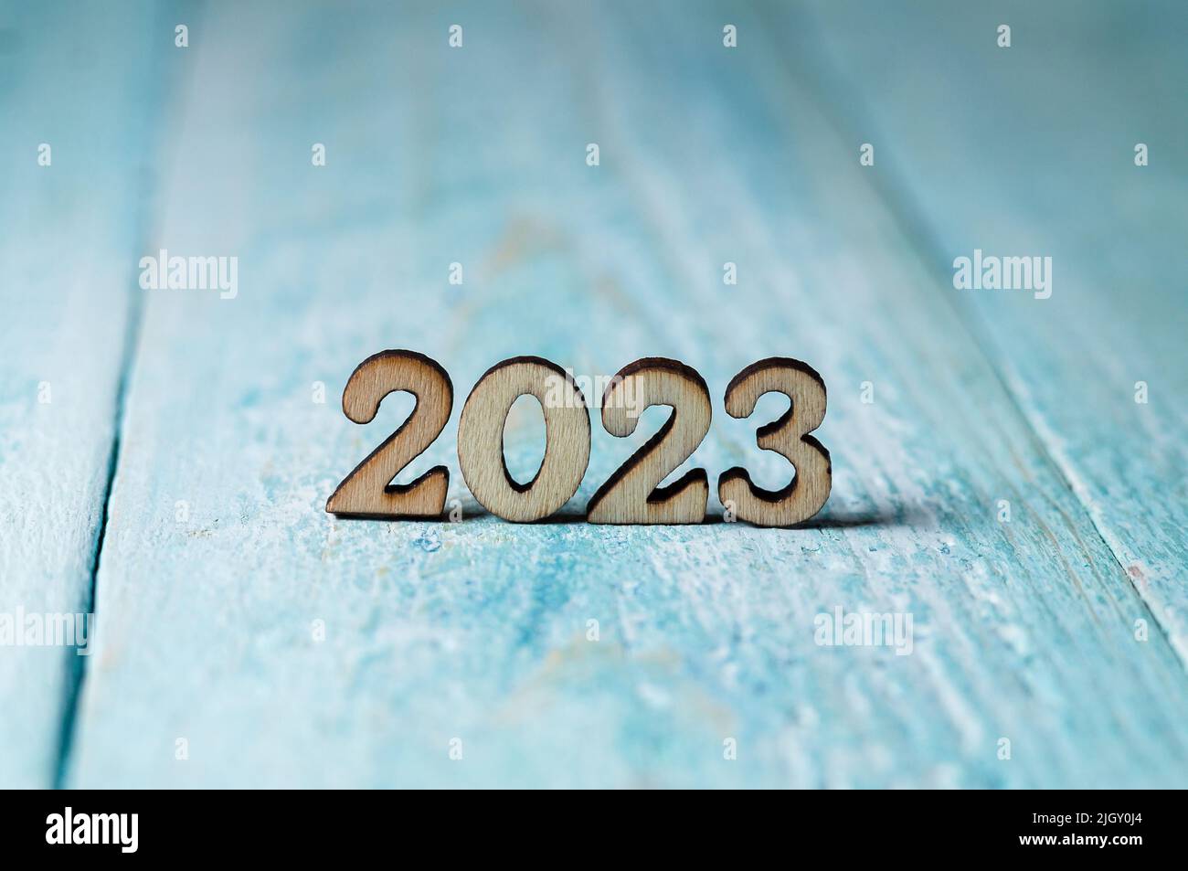 The year 2023 in large numbers on a blue background. Numbers for the ...