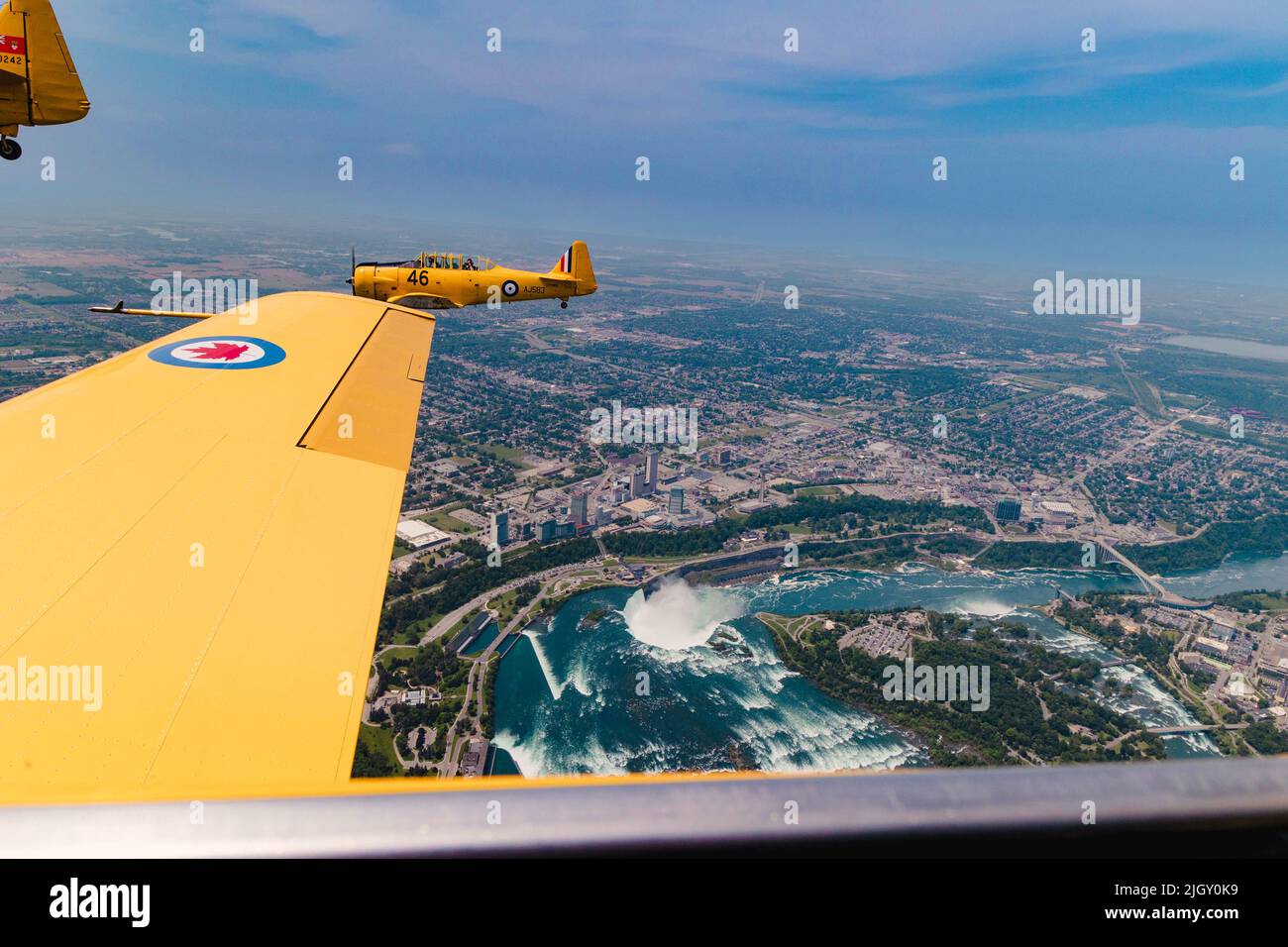Flying with the flow over Niagara Falls Stock Photo - Alamy