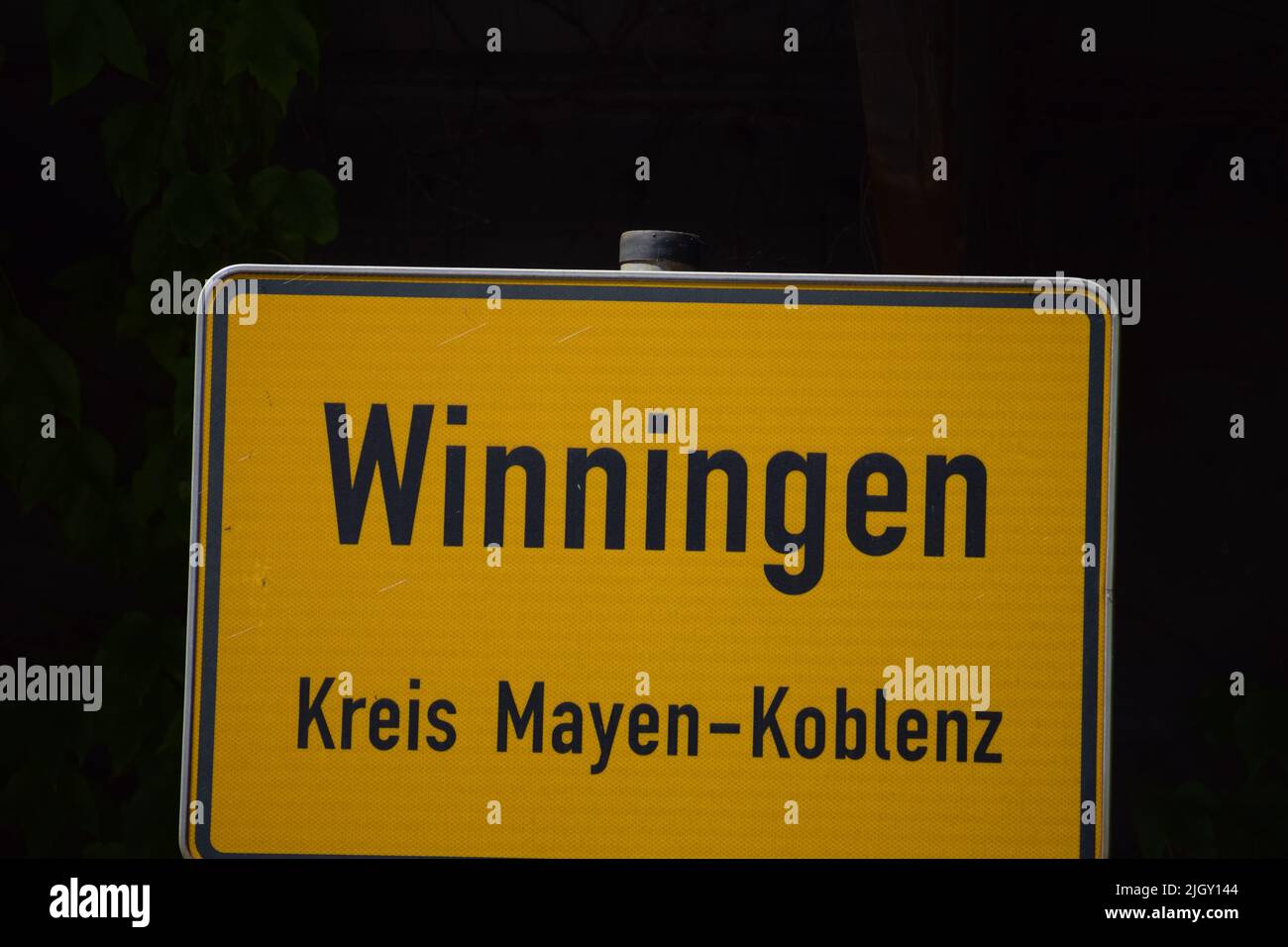 village sign of Winningen Stock Photo - Alamy