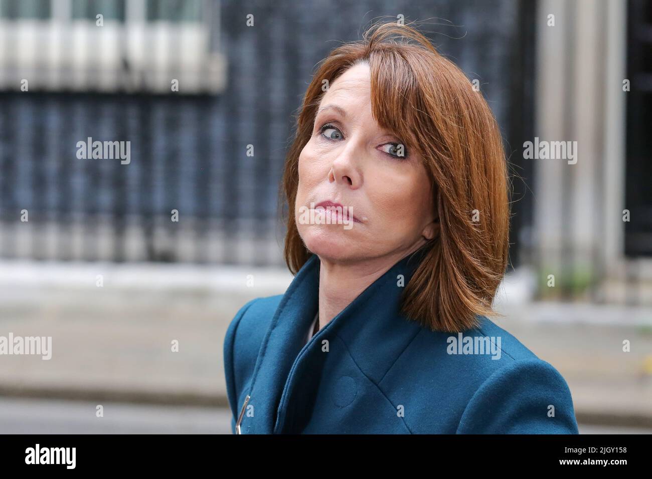 London, UK. 07th July, 2022. Sky news presenter, Kay Burley on Downing ...