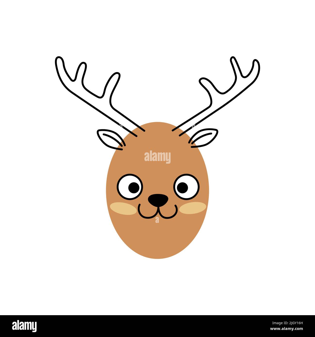 Deer face isolated on white. Cute deer animal Stock Vector Image & Art ...