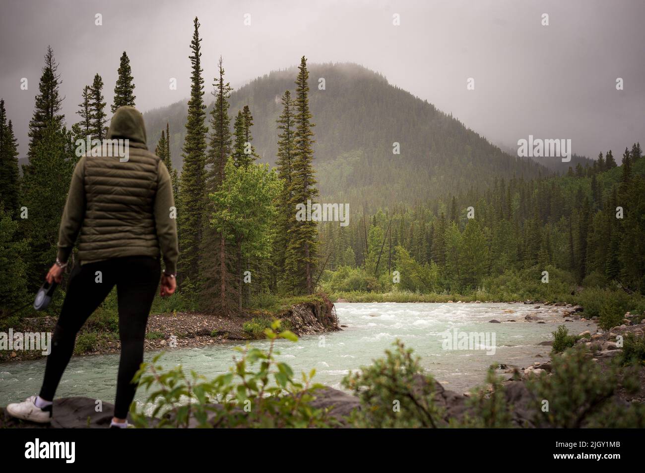 alberta Single female traveler unidentifiable taken from behind Stock ...