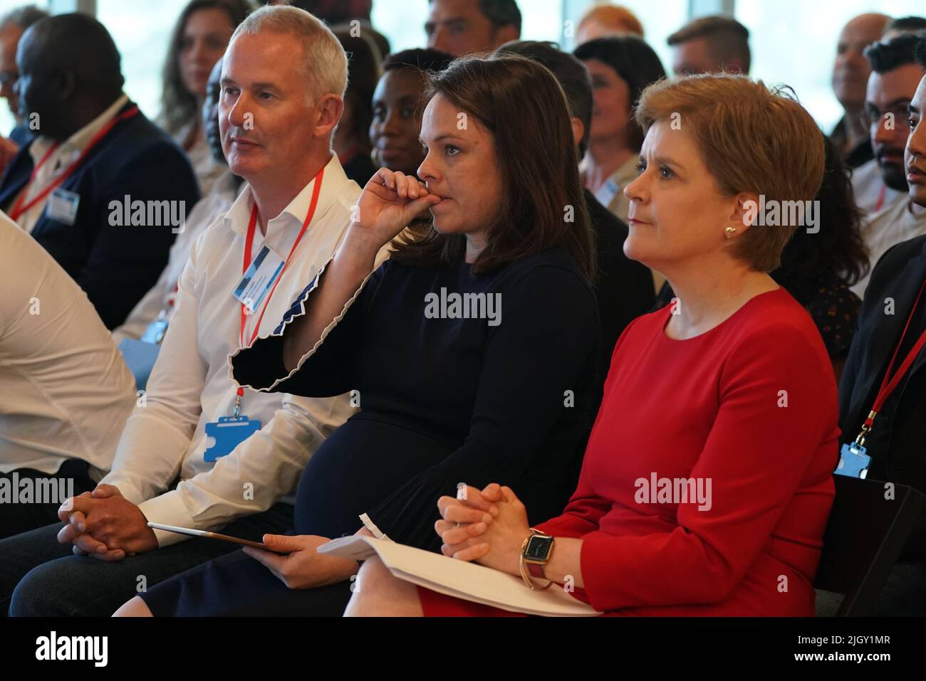 First Minister Nicola Sturgeon with senior advisor Mark Logan (left ...