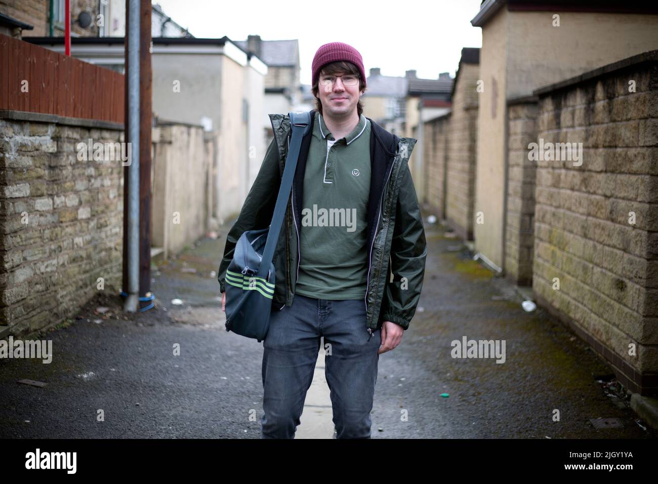 Alex Hall (Green party candidate for Brunshaw) photographed out ...