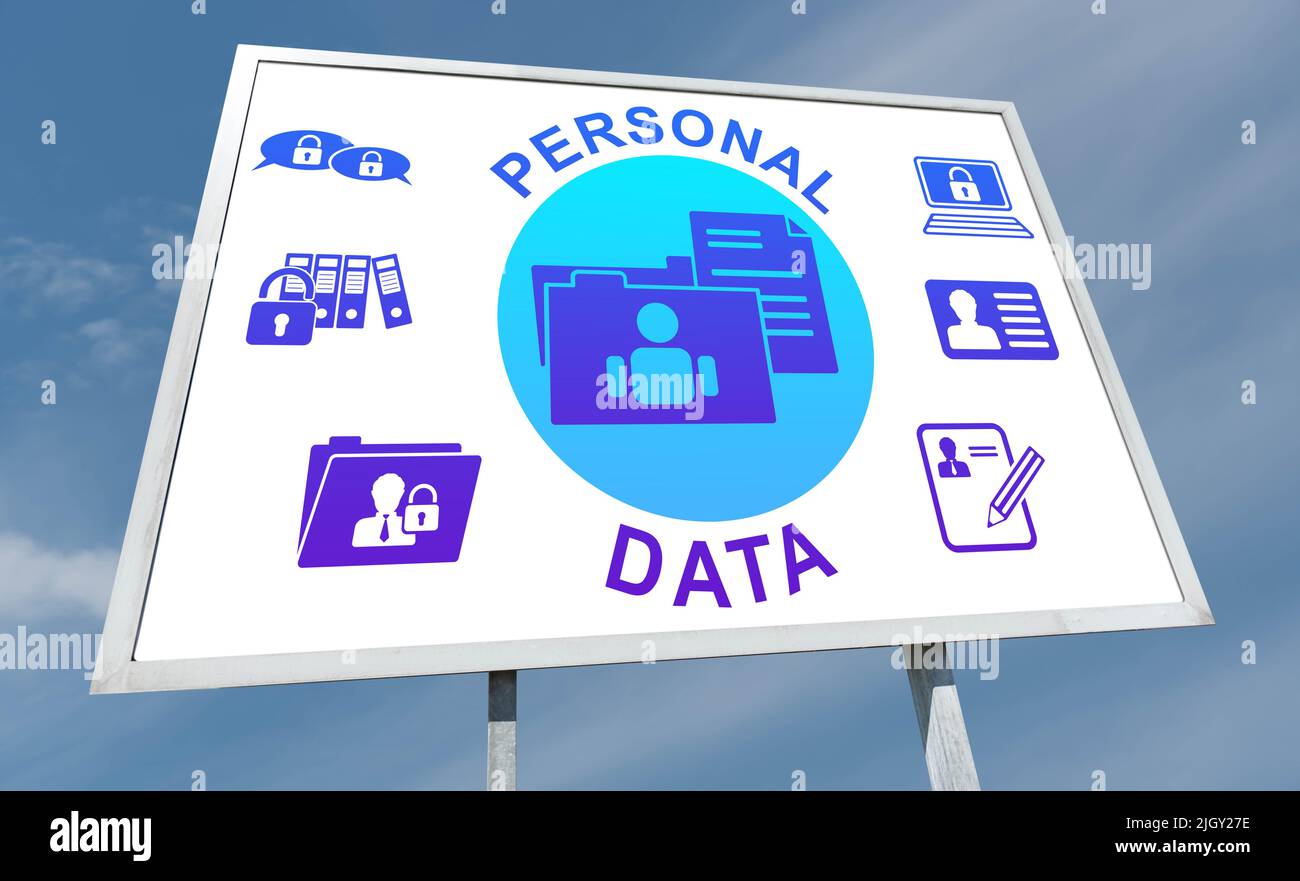 Personal data concept drawn on a billboard Stock Photo - Alamy