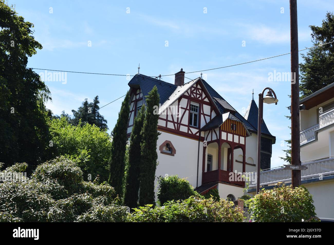 beautiful historic buildings in Winningen Stock Photo - Alamy