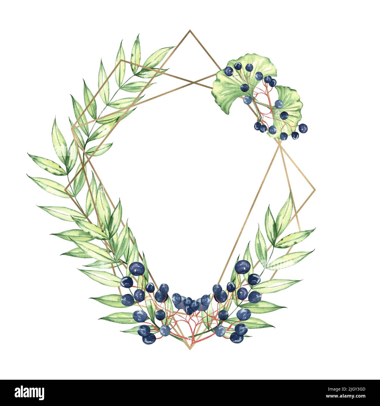 Watercolor frame decorated with beautiful autumn leaves. Fall ...