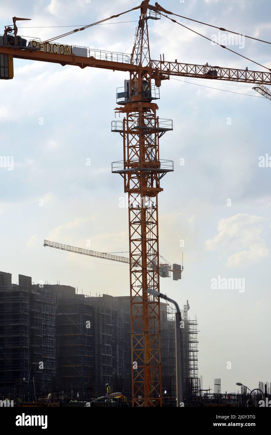 Construction site of new buildings in Egypt, Zed city Sheikh Zayed city ...