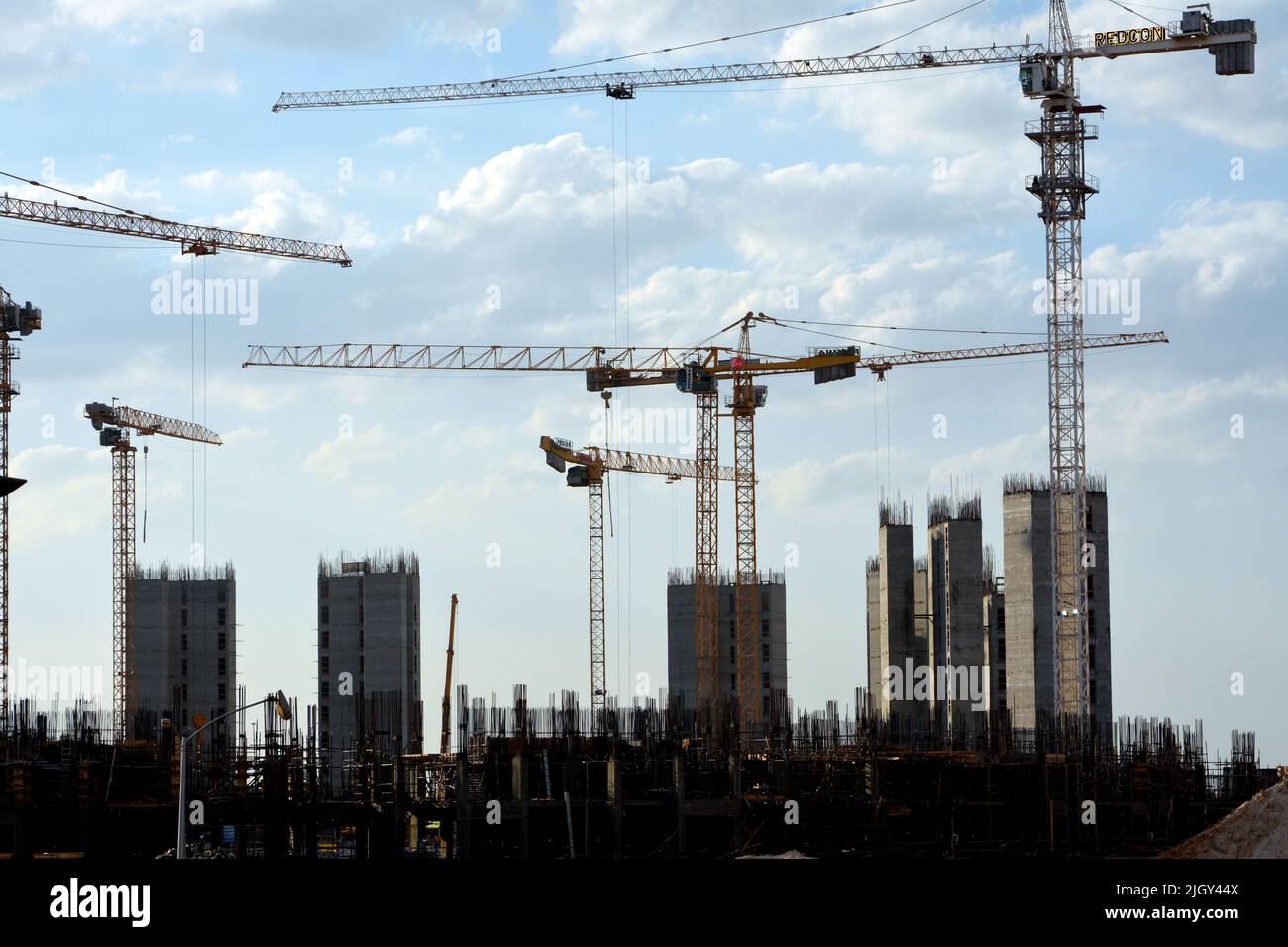 Giza, Egypt, June 13 2022: Construction site of new buildings in Egypt ...