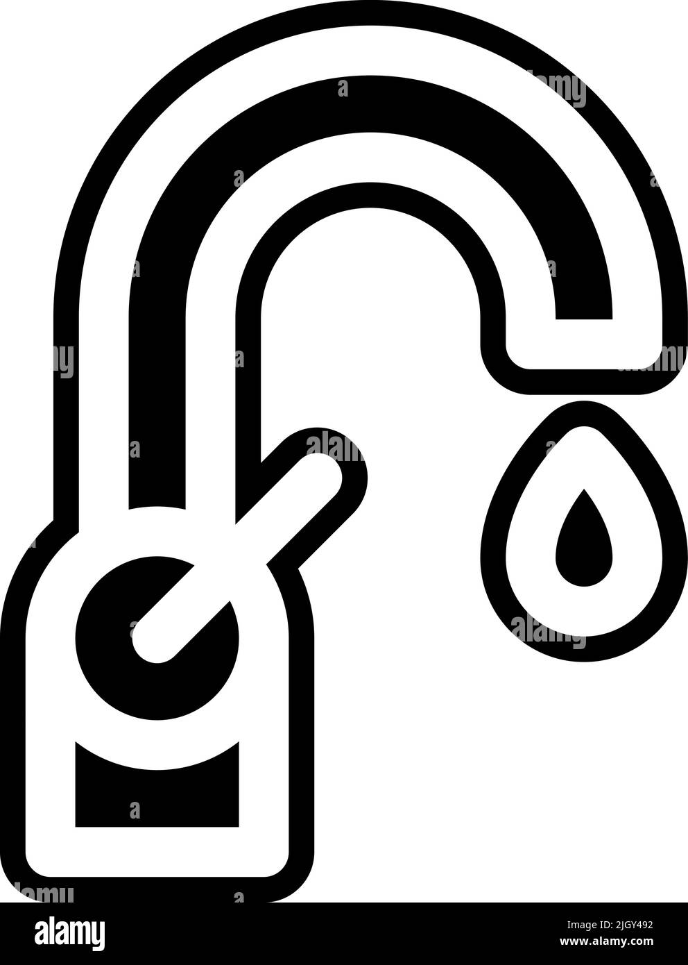 Drop faucet simple line Black and White Stock Photos & Images - Alamy