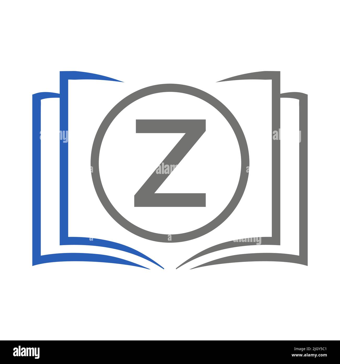 Education Logo On Letter Z Template. Open Book Logo On Z Letter ...